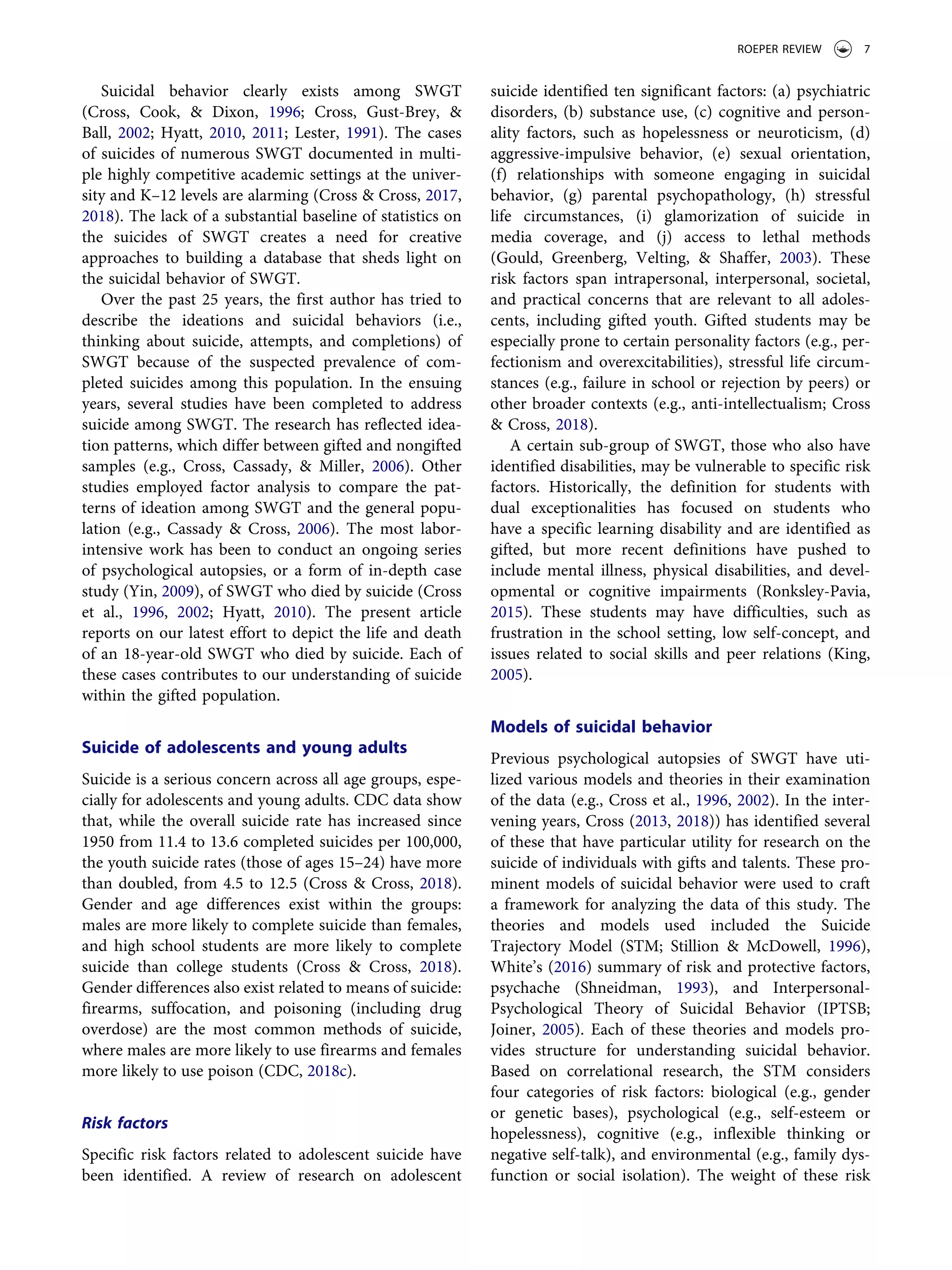 A psychological autopsy of an intellectually gifted student with ...