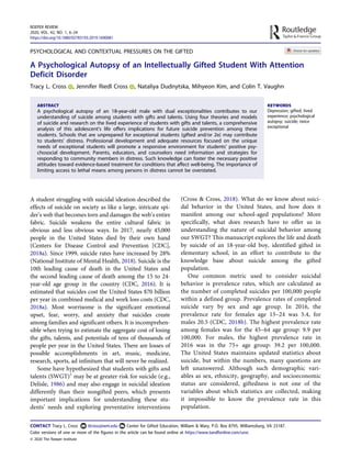 A psychological autopsy of an intellectually gifted student with ...