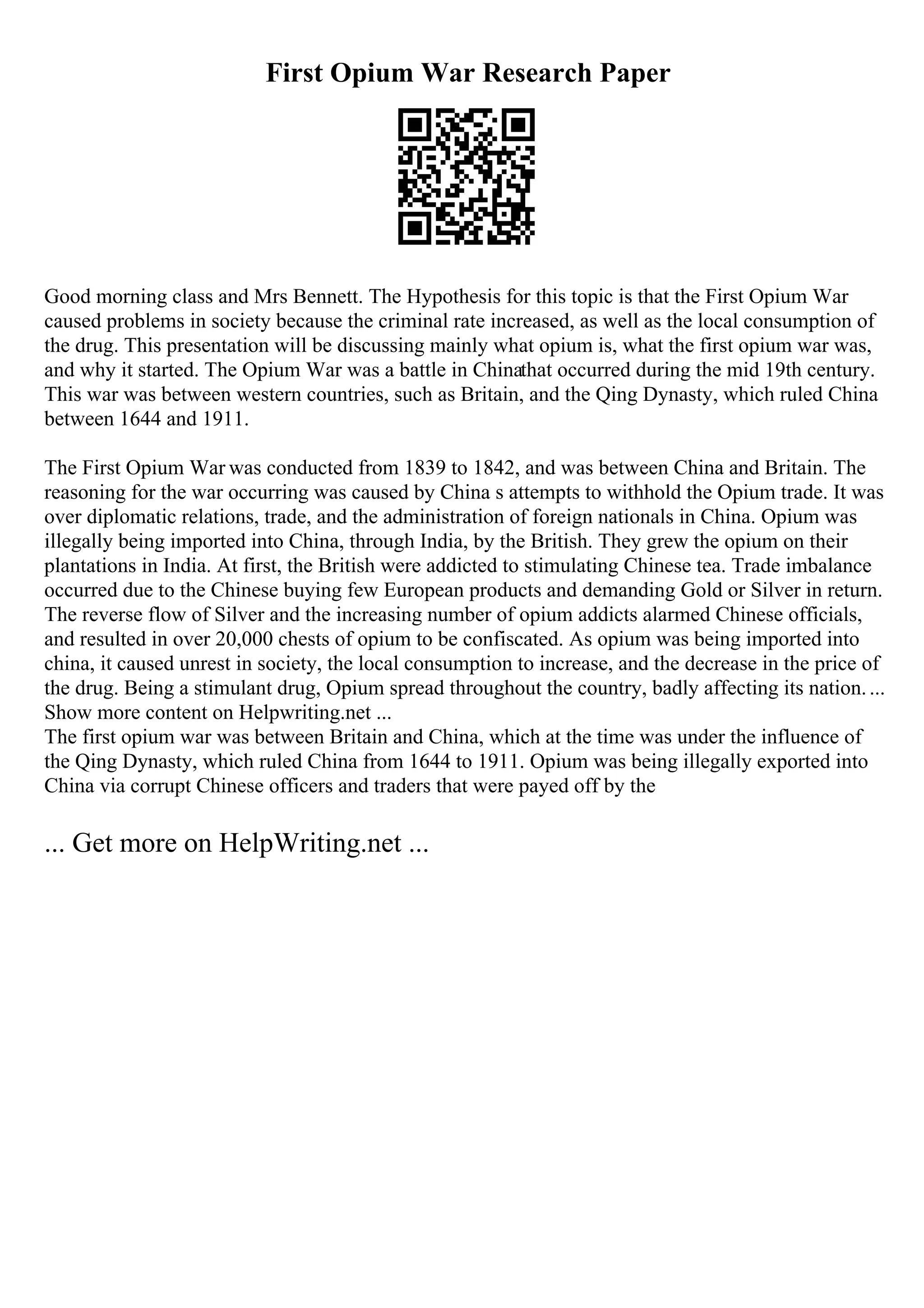 Ap Synthesis Essay Thesis Example | PDF