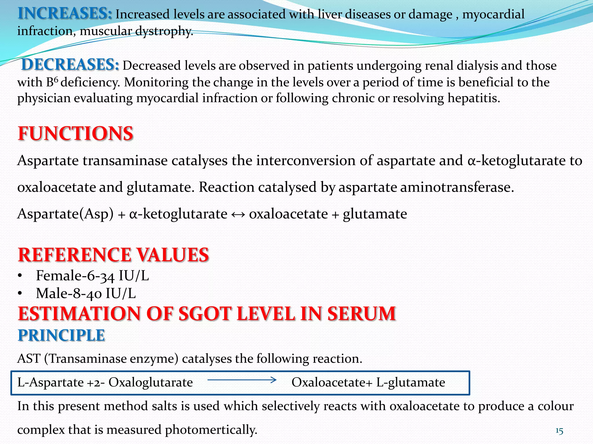 Estimation of various biochemical parameter in serum | PPTX