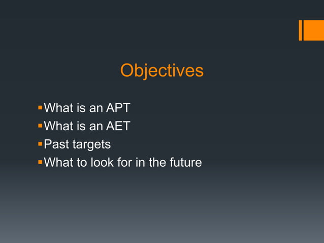 Persistence is Key: Advanced Persistent Threats | PPTX | Information ...