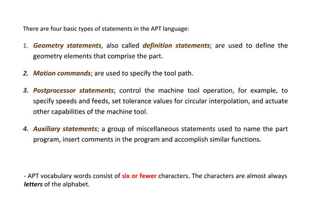 APT Programming in CAD CAM CIM for CNC programming | PDF | Programming Languages | Computing