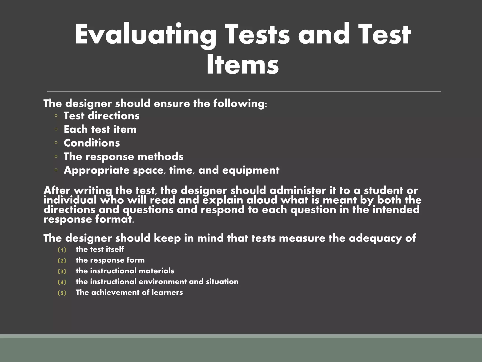 Developing Assessment Instruments Chapter 7 | PPTX