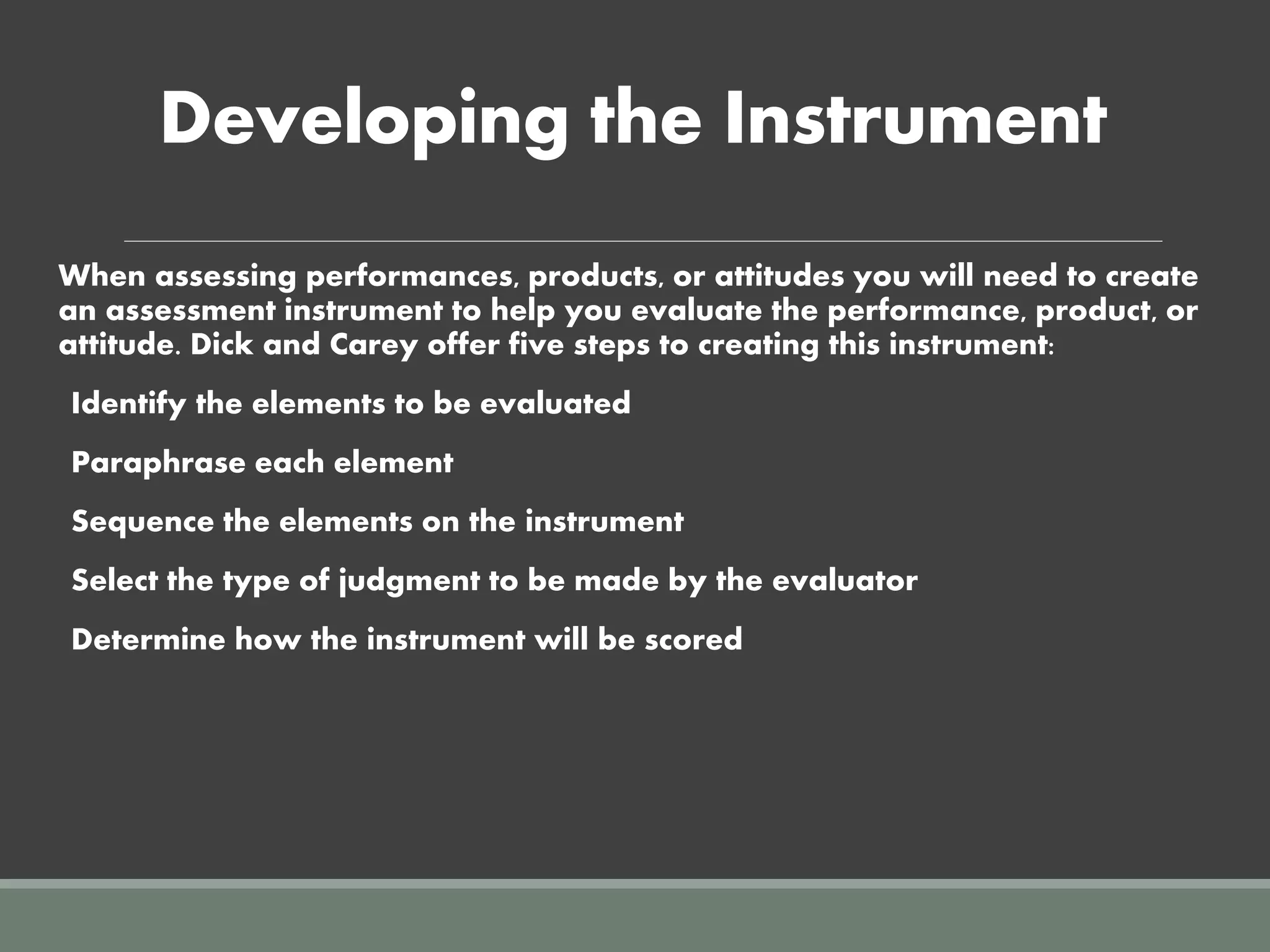 Developing Assessment Instruments Chapter 7 | PPTX