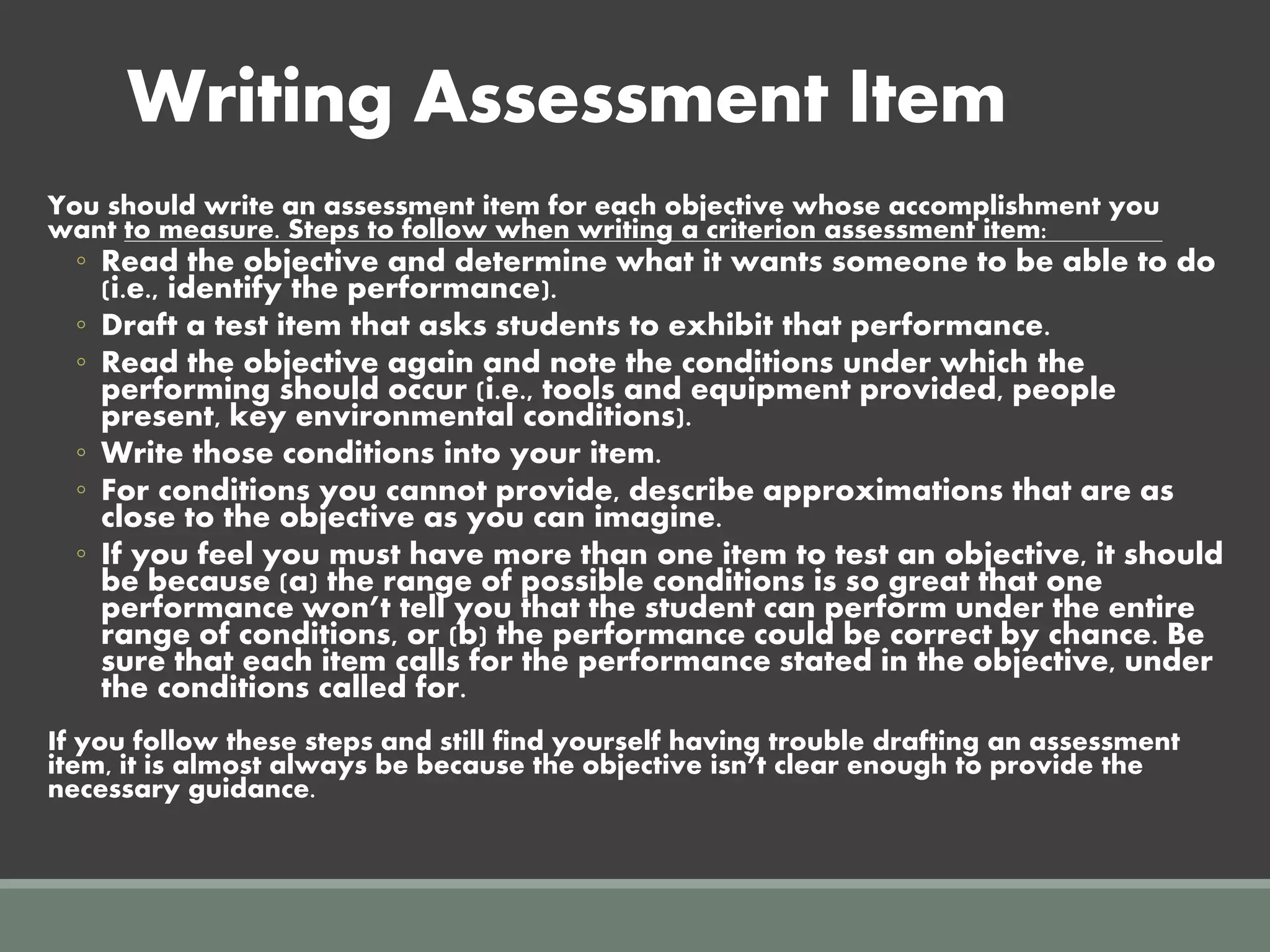 Developing Assessment Instruments Chapter 7 | PPTX