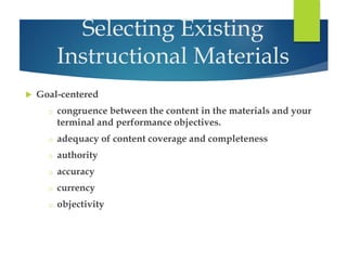 Developing Instructional Materials | PPTX