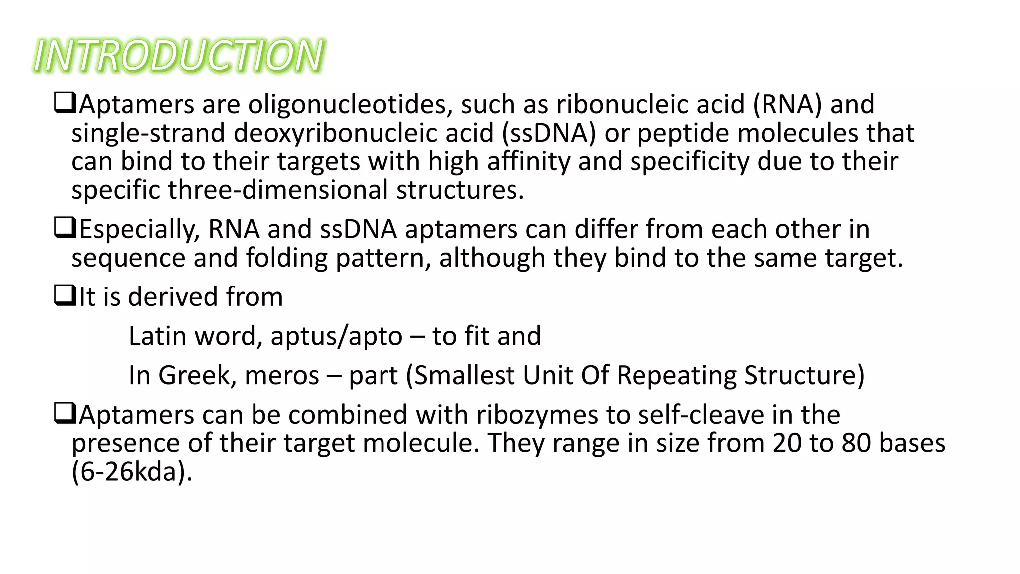 Aptamers | PPTX
