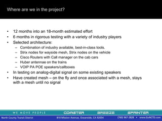 APTA Transitech Presentation- Commuter Rail Wireless Mesh | PPT