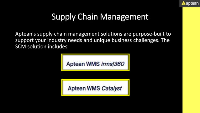 Aptean Enterprise Resource Planning System | PPT