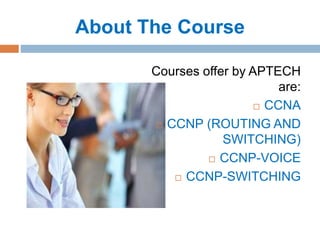 Aptech Chowringhee - Renowned Networking Institute in Kolkata | PPT