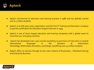 Aptech learning services. | PPTX