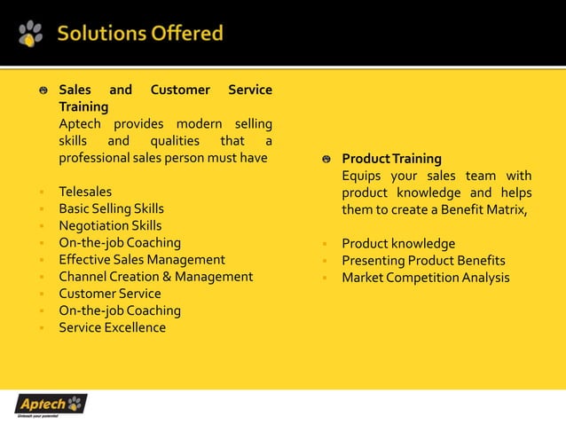 Aptech training solutions | PPTX