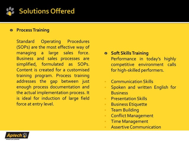 Aptech training solutions | PPTX