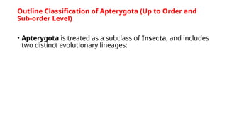 General Characters and Classification of Su class Apterygota.pptx