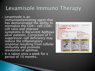Management and Treatment of Recurrent Apthous ulcer’s | PPTX