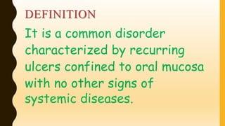 Aphthous ulcers | PPTX