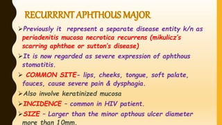 Aphthous Stomatitis Treatment