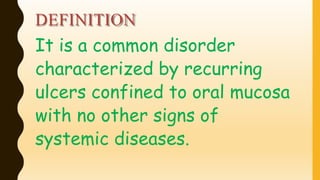Apthous ulcers | PPTX