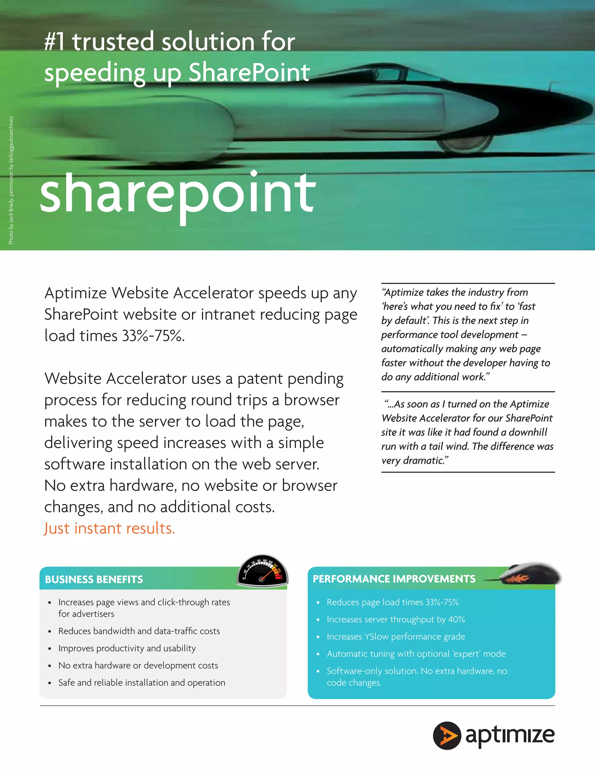 Aptimize SharePoint Accelerator | PDF | Browsers | Computer Software and Applications