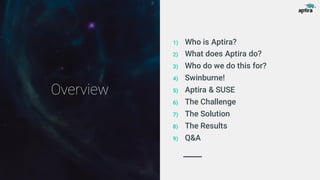 Swinburne University of Technology - Shunde Zhang & Kieran Spear, Aptira | PPT