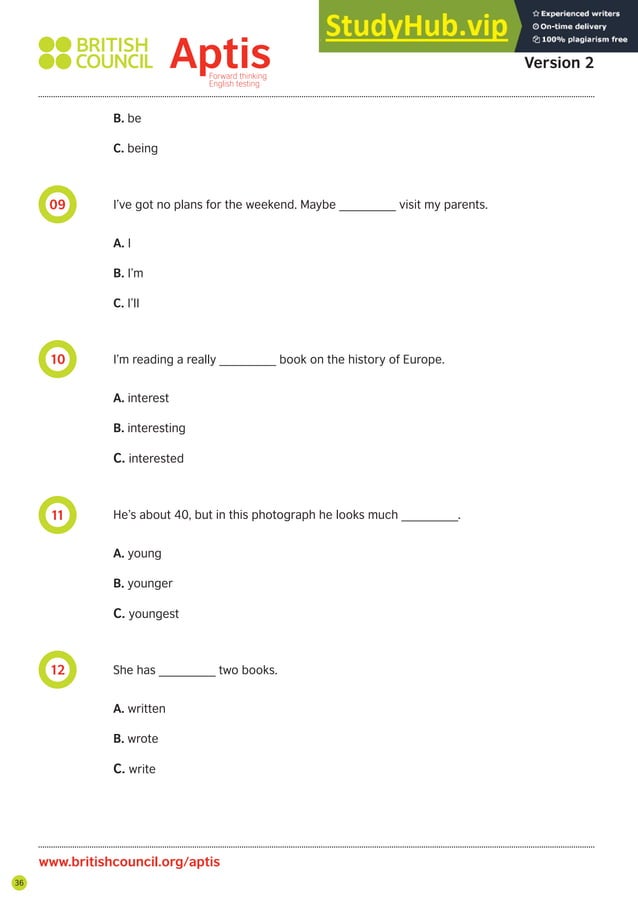 Aptis Practice Book - Web Version | PDF | Standardized Testing ...