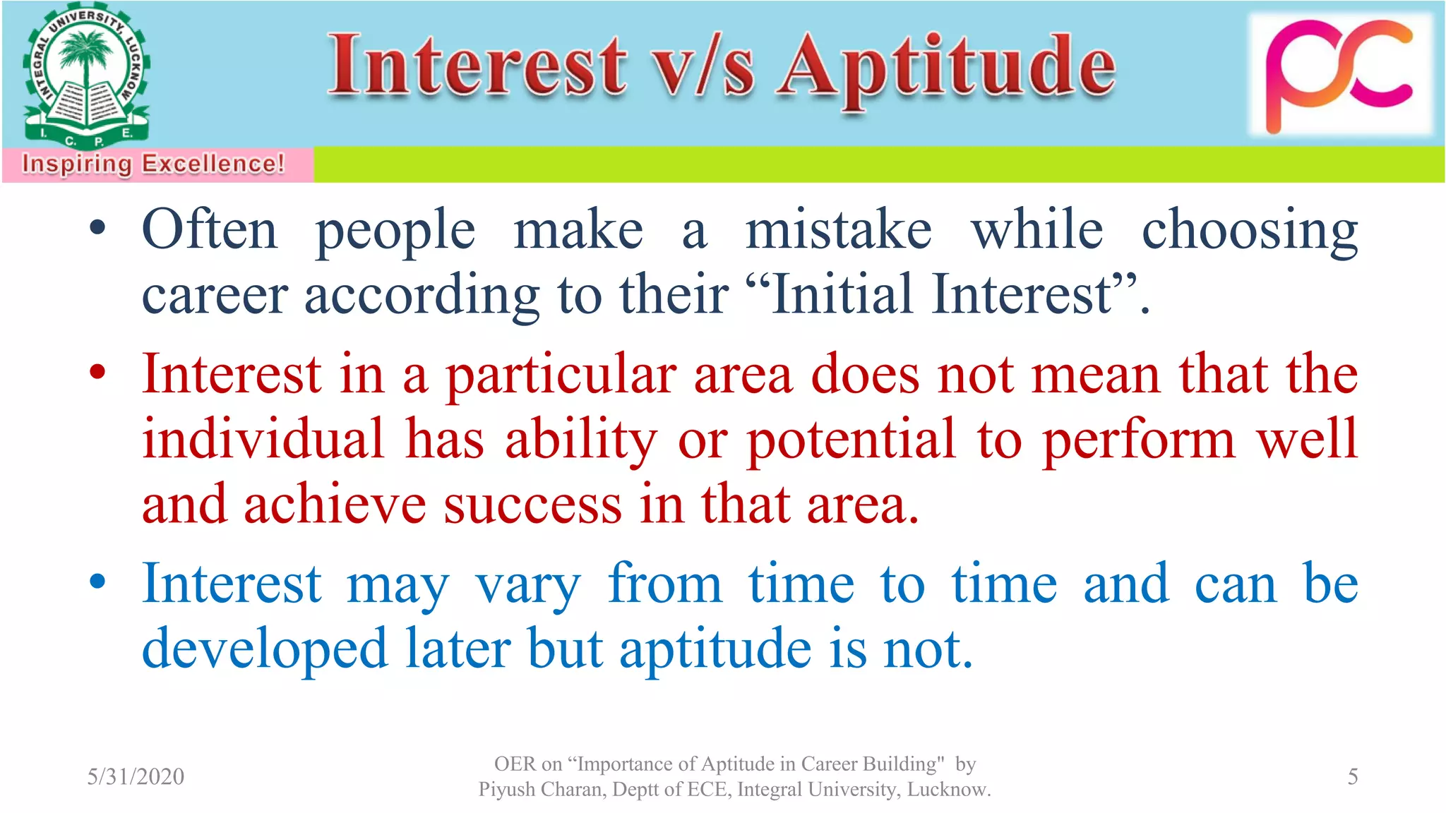 Importance of Aptitude in Career Building | PDF | Career Advice | Careers