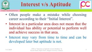 Importance of Aptitude in Career Building | PDF