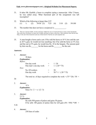 Aptitude test-paper-by-placementpapers.net | PDF