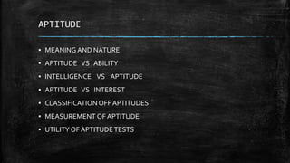 Aptitude, attitude, attention and interest | PPTX