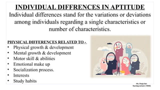 APTITUDE CONCEPT & TYPES INDIVIDUAL DIFFRENCES & ROLE OF NURSES.pptx