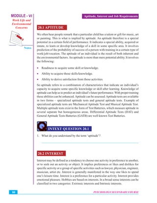 Aptitude, interest and job requirment | PDF