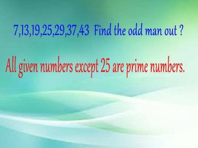 Aptitude preparation odd man out series | PPT