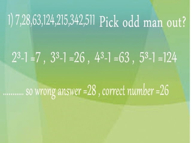 Aptitude preparation odd man out series | PPT