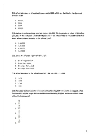 Aptitude question paper | PDF