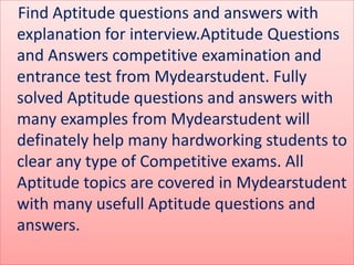 Aptitude questions and answers | PDF