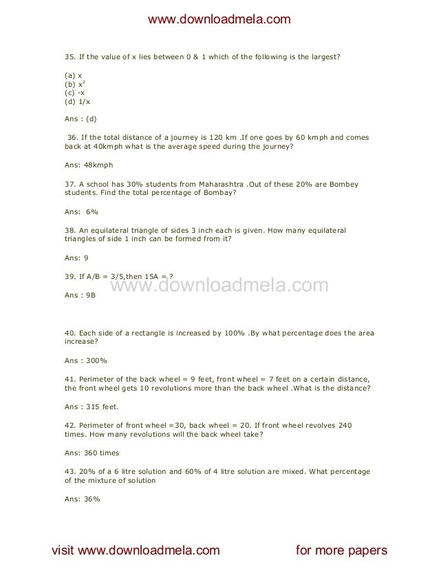 Aptitude sample questions