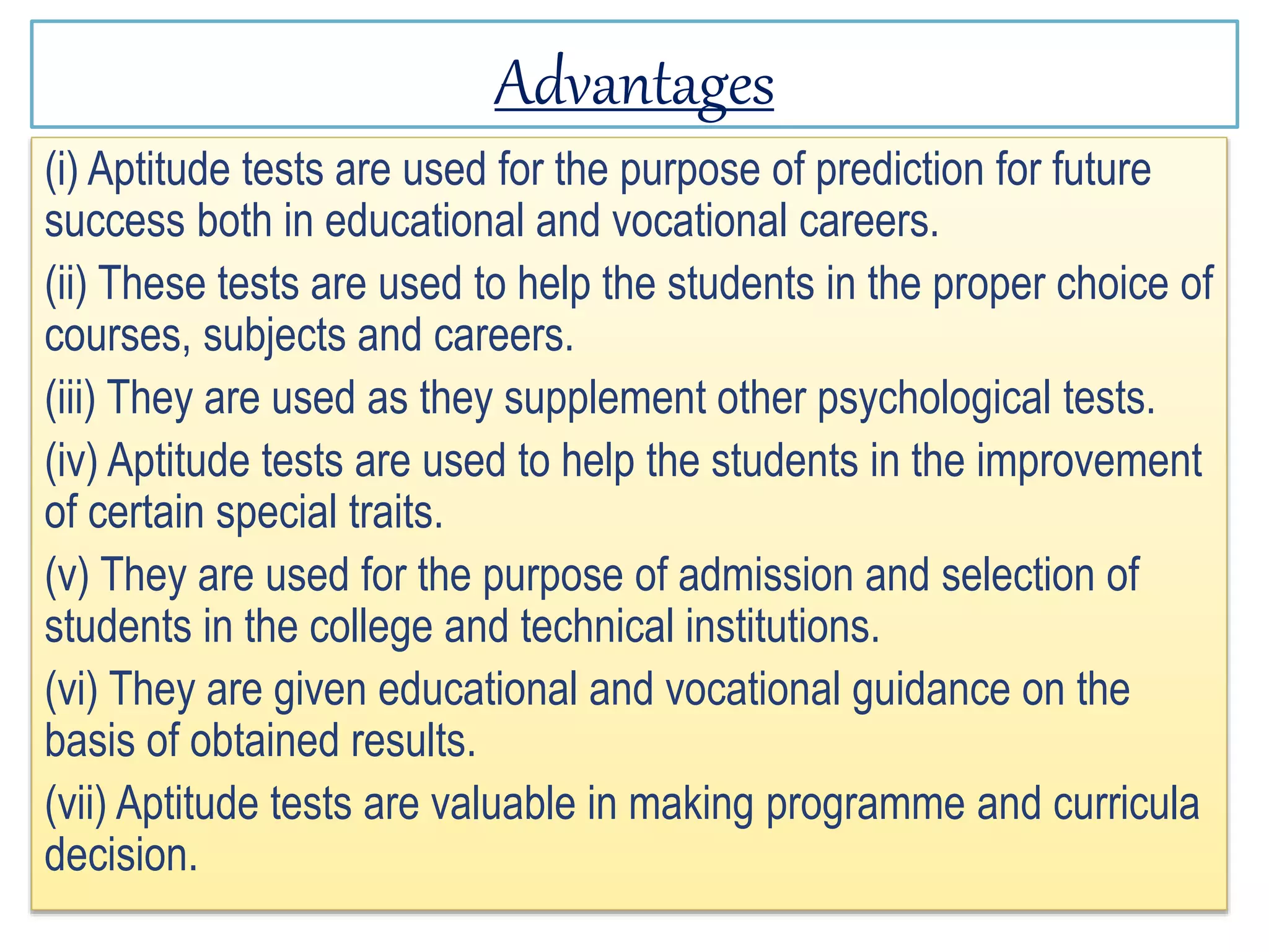 Aptitude (Test) and their Nature and Characteristics | PPTX
