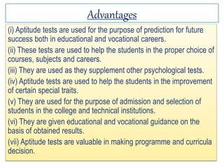 Aptitude (Test) and their Nature and Characteristics | PPTX