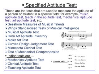 Aptitude (Test) and their Nature and Characteristics | PPTX