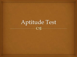 Aptitude test | PPT