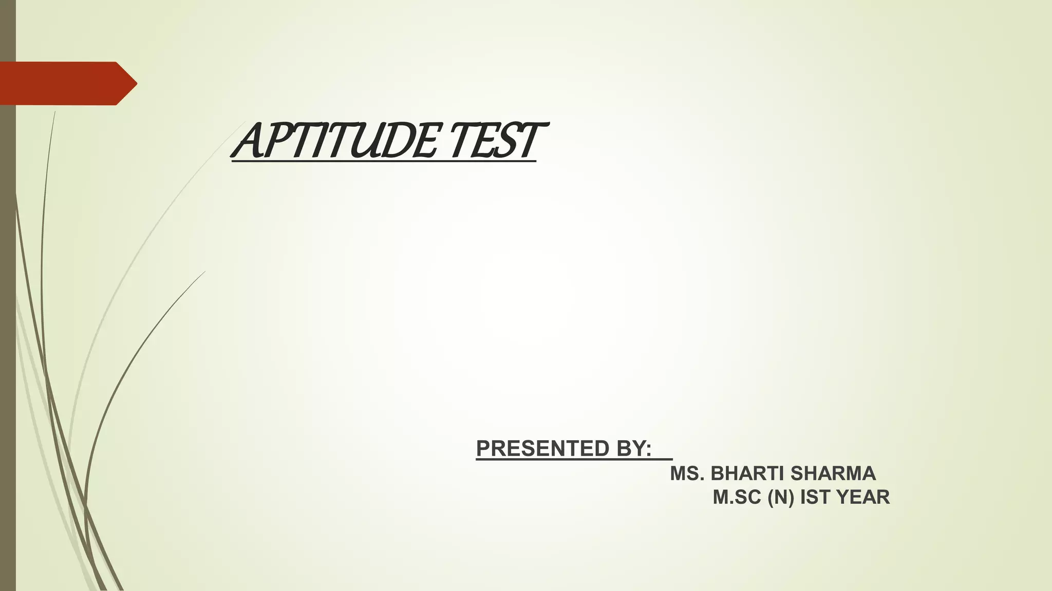 Aptitude test and its types. | PPTX