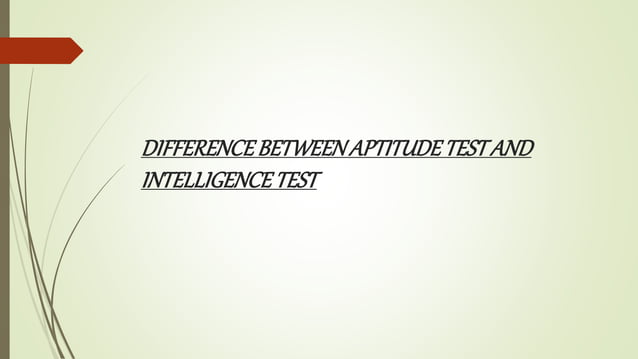 Aptitude test and its types. | PPTX | Education