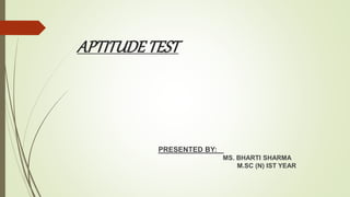 Aptitude test and its types. | PPTX