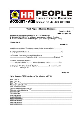 Aptitude test -HR Executive | PDF