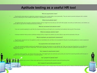 Aptitude testing challenges_vs_opportunities_en | PPT