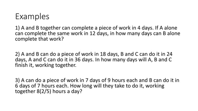 Aptitude time and work | PPTX