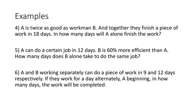 Aptitude time and work | PPTX