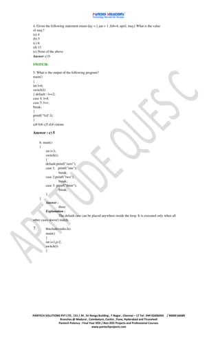 Aptitute question papers in c | PDF | Programming Languages | Computing