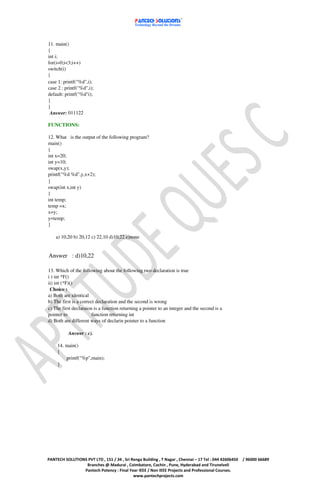 Aptitute question papers in c | PDF | Programming Languages | Computing