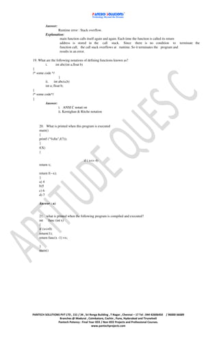 Aptitute question papers in c | PDF | Programming Languages | Computing